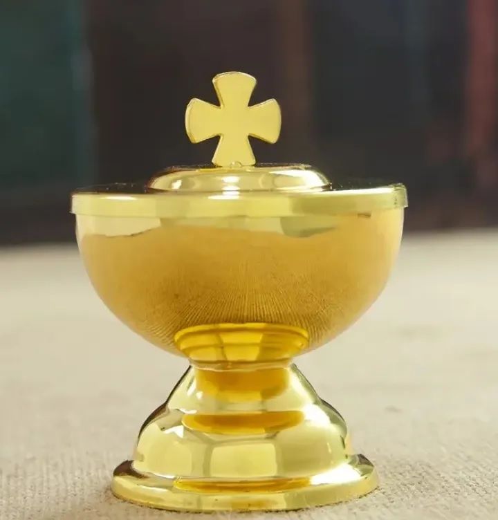 Caliz Santo Grial De Iglesia Antiguo En Bronce Baño En Oro Dorado USA ...