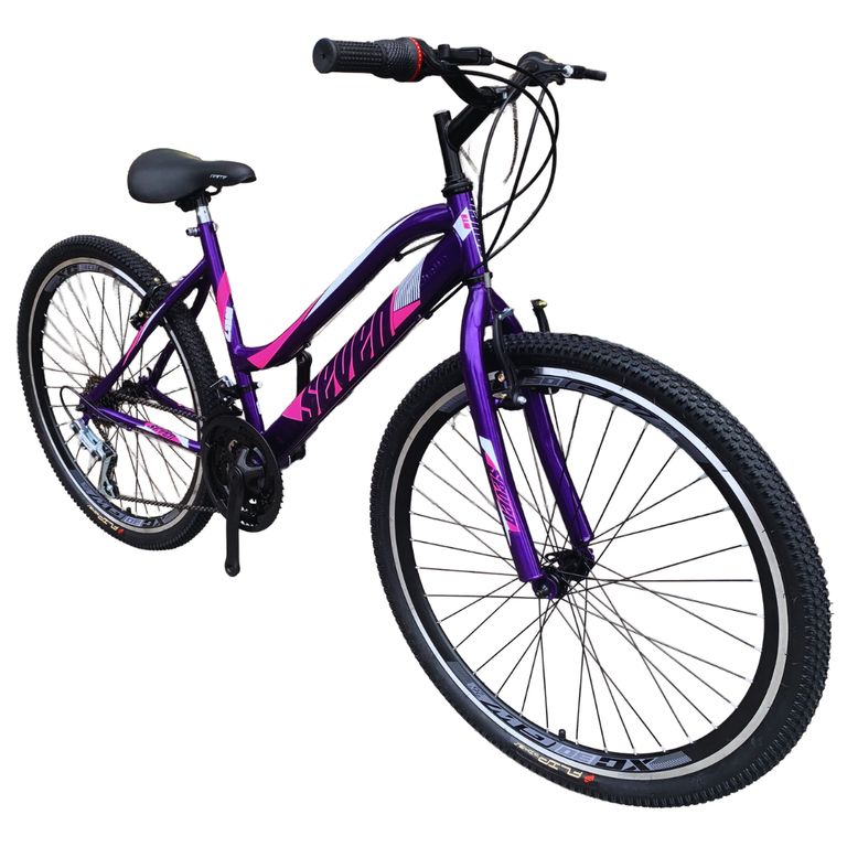 Bicicleta para mujer 26 Rines en Aluminio 18 cambios Morado SEVENTEEN ...