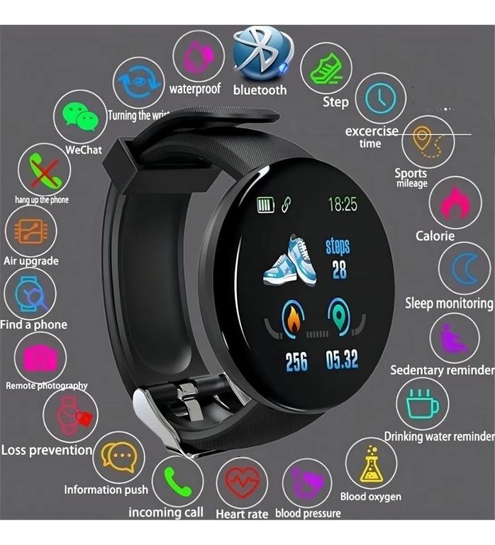 Smartwatch Reloj Inteligente D18 Heart Rate Modelo 2022 MILOPTS ...