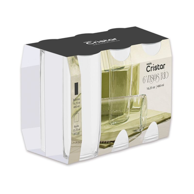 Set X6 Unidades de Vasos Rio Cristar 0936CL6 CRISTAR | falabella.com