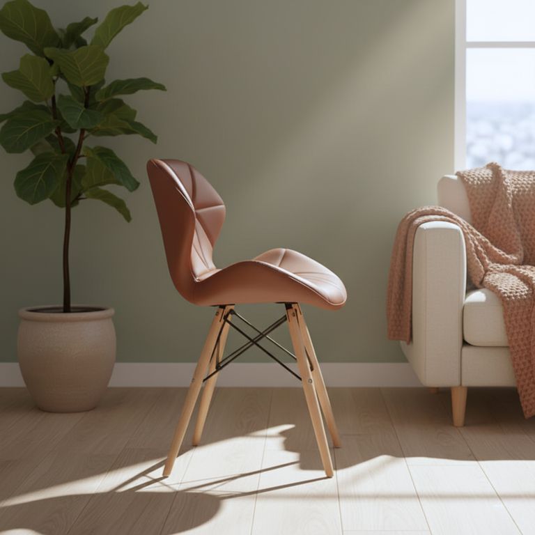 Silla Comedor Entre Nos Home Mariposa Chocolate Acolchada Diseño Eames Confort GENERICO ...