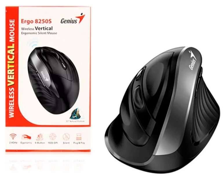 MOUSE GENIUS INALÁMBRICO VERTICAL ERGONOMICO SILENCIOSO ERGO 8250S ...