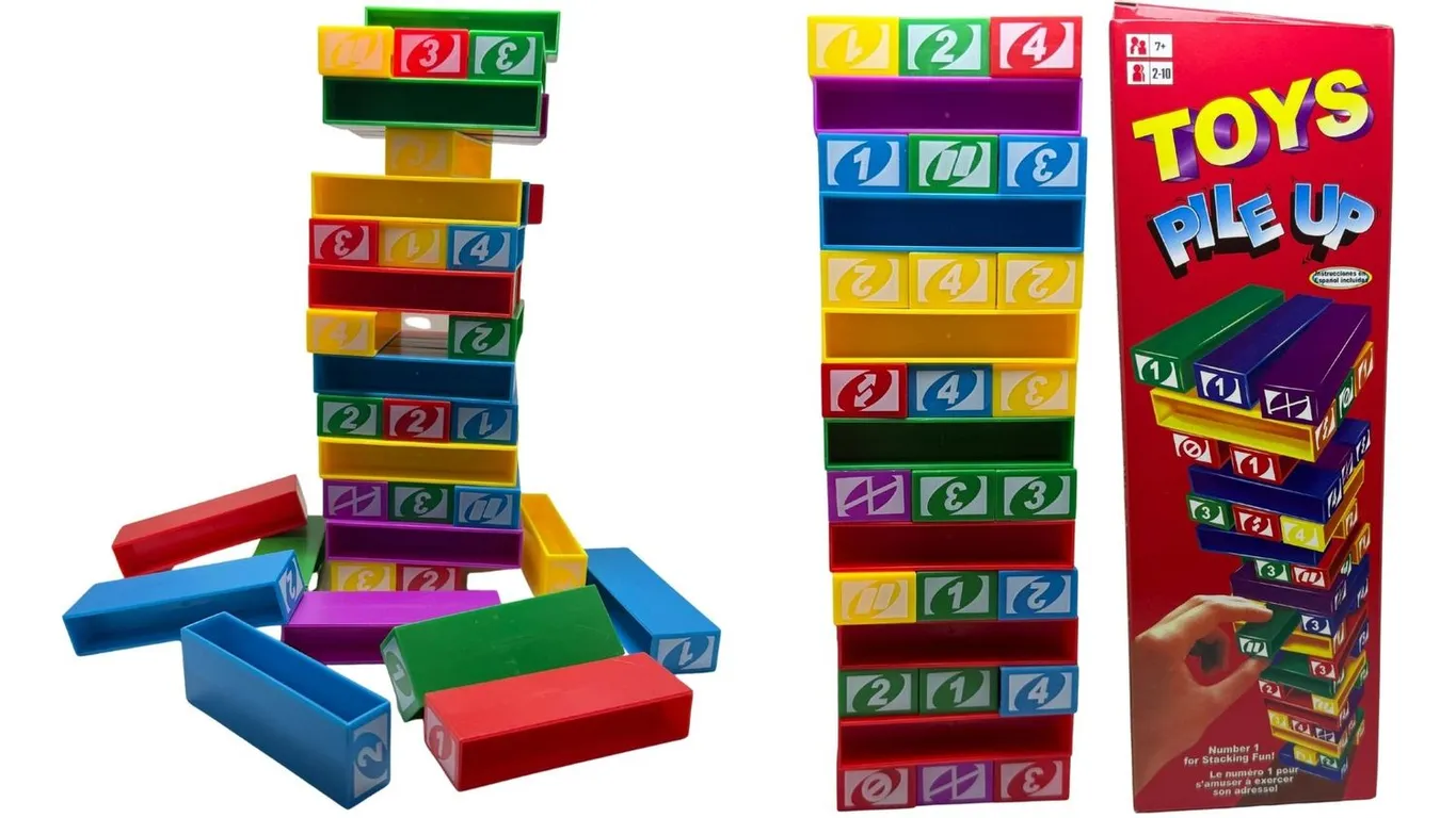 Jenga de colores UNO Tipo Jenga Juego de Mesa Niños Plástico MAZUGI ...