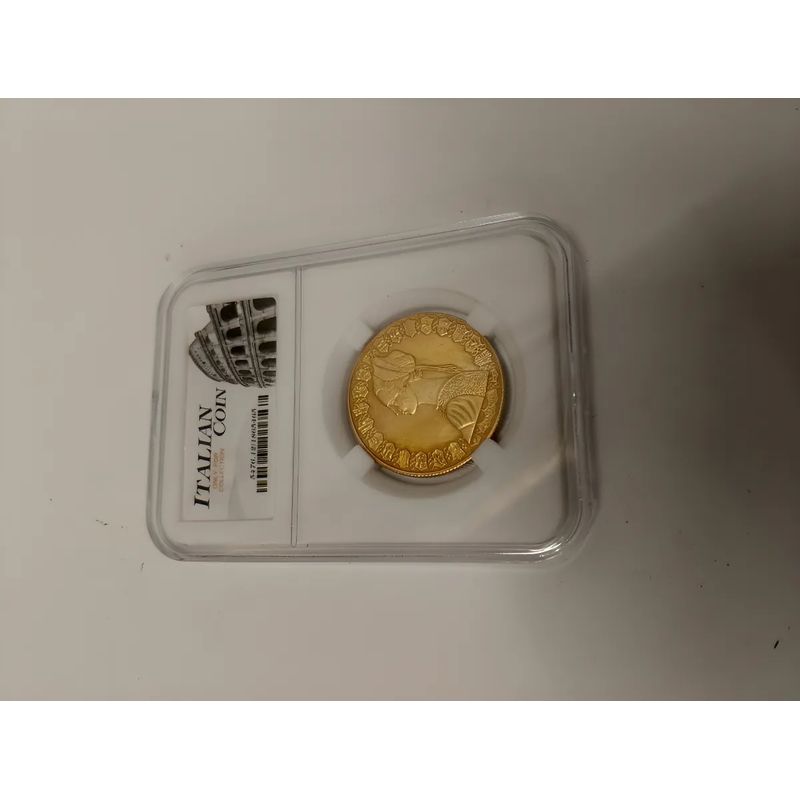 Moneda Conmemorativa Italy Reina Bronce Baño Oro 24k ITALIANA ...
