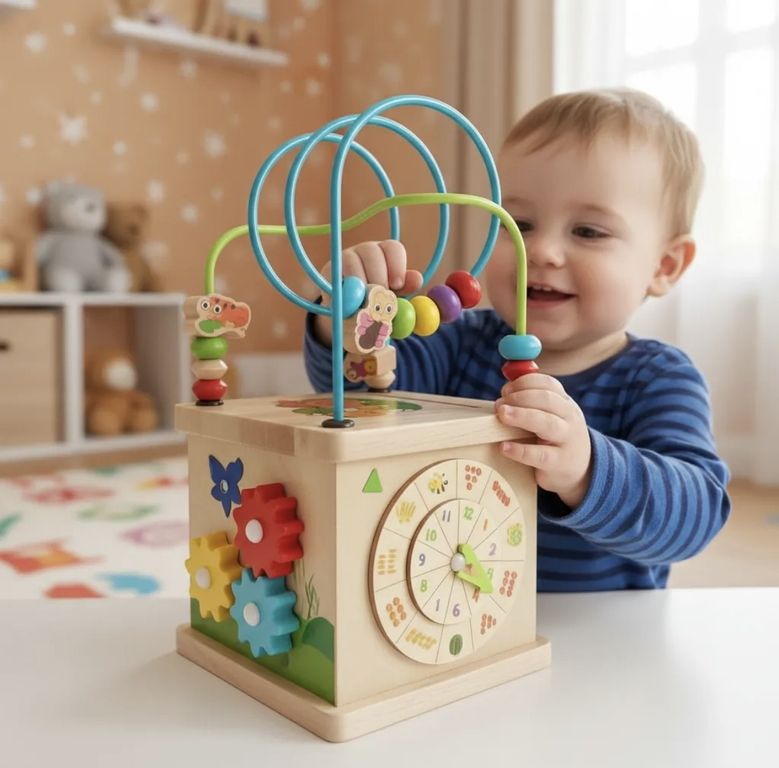 cubo didactico pequeño multifuncional 5 en 1 sensorial bebes GENERICO ...