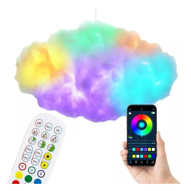 Lámpara LED 3D De Nube Colgante Con Luces RGB Y Control Bluetooth CHINA ...