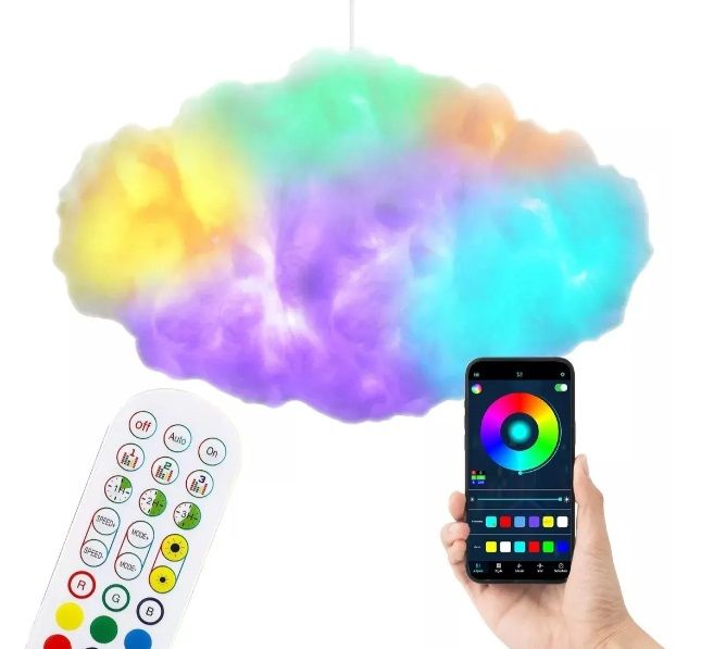 Lámpara LED 3D De Nube Colgante Con Luces RGB Y Control Bluetooth CHINA ...