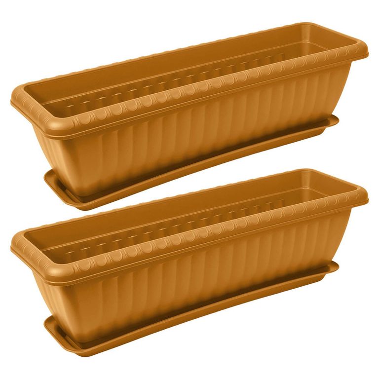 Set x2 Matera Rectangular con Plato 45cm para Jardín y Hogar ENERGY ...