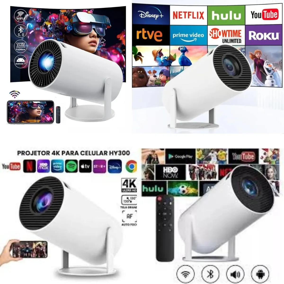 Proyector Smart TV Bluetooth Wifi Proyector Cine En Casa Proyector Full ...