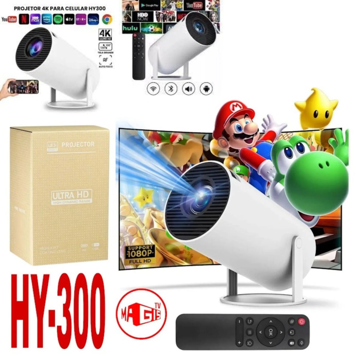 Proyector Smart TV Bluetooth Wifi Proyector Cine En Casa Proyector Full ...