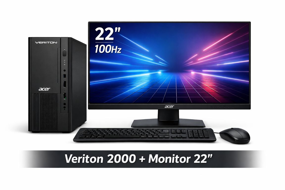 PC VERITION 2000 + MONITOR 22 100Hz/ INTEL CORE I3 12100 /16GB / SSD ...