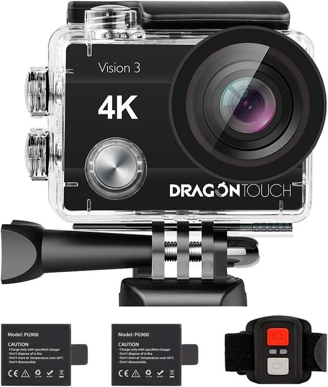 Dragon Touch Cámara De Acción 4k 16 Mp Sony Sensor Vision 3 Negro ...