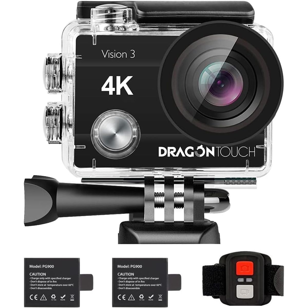 Dragon Touch Cámara De Acción 4k 16 Mp Sony Sensor Vision 3 Negro ...