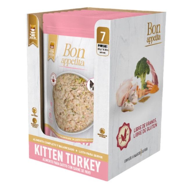 Alimento Para Gato Bon Appetita Cachorro Pavo 100 g Caja x7 unds PET ...