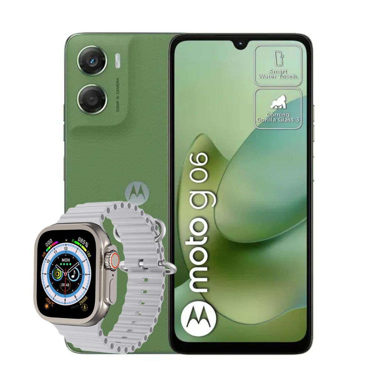 Celular Motorola G06 4Gb RAM 128Gb Verde + Smartwatch Mobula H8 Ultra ...