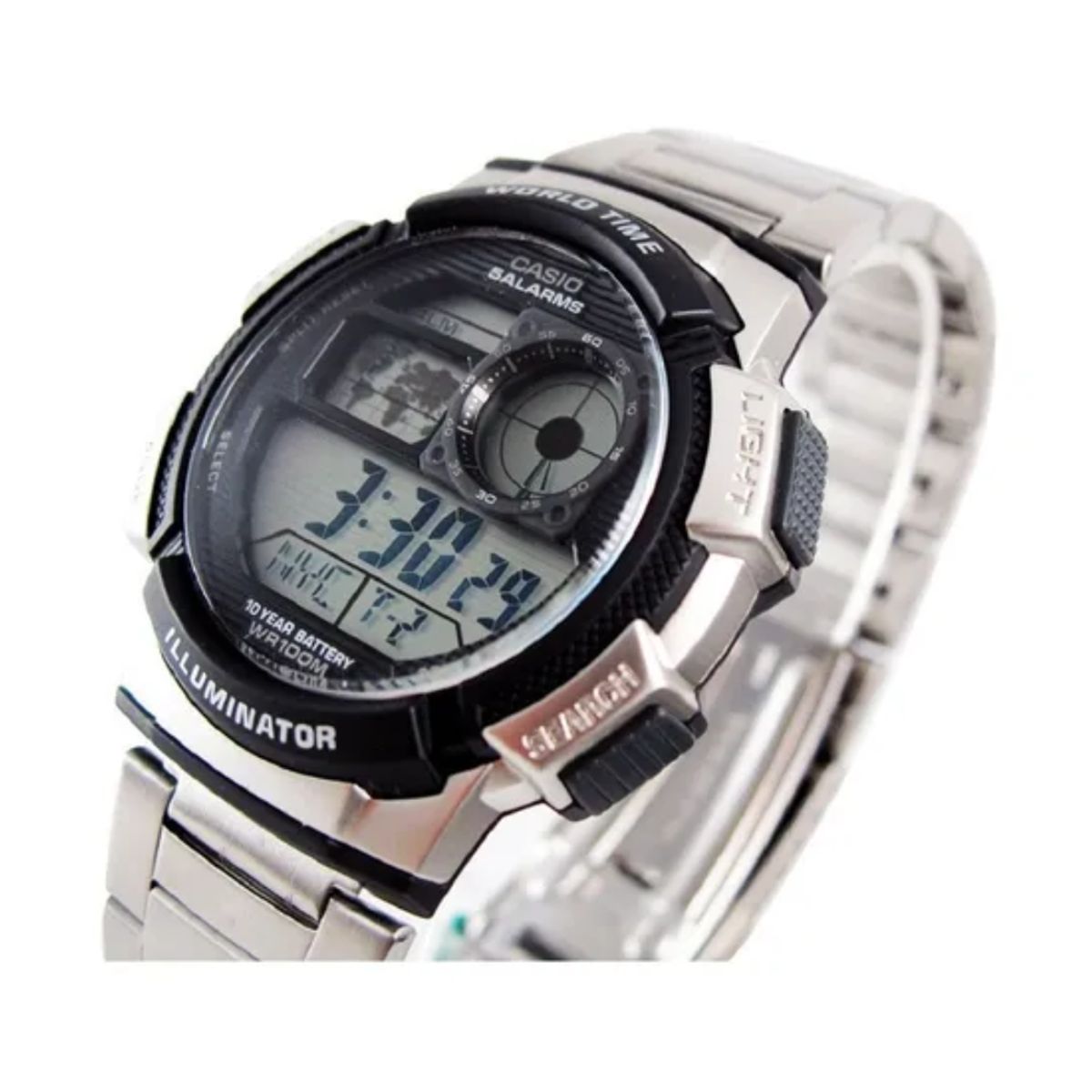 Reloj Casio Para Hombre Deportivo AE-1000WD-1A Plateado con Fondo Negro ...