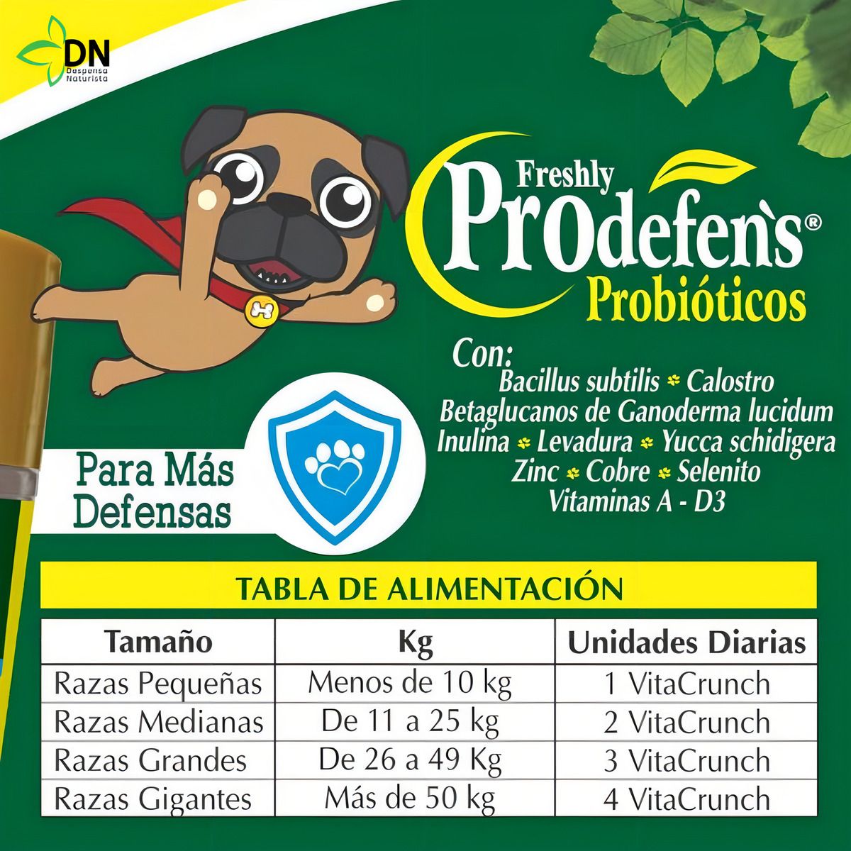Probióticos Natural Freshly Perros 50 Tabletas Suplemento Inmunidad ...