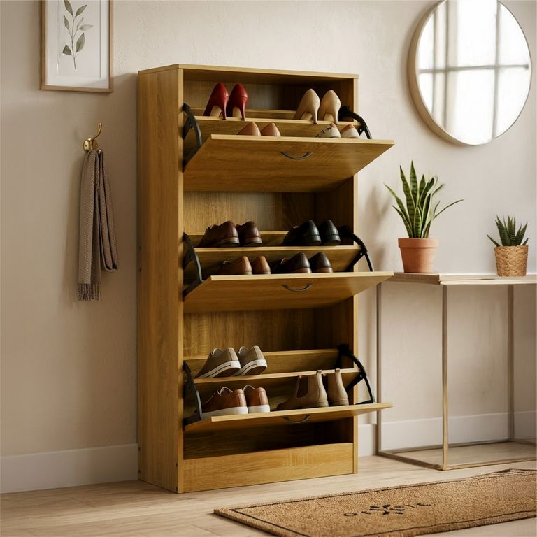 Organizador Zapatos Madera MDF Hasta 12 pares Refnicanor Cafe Castaño ...