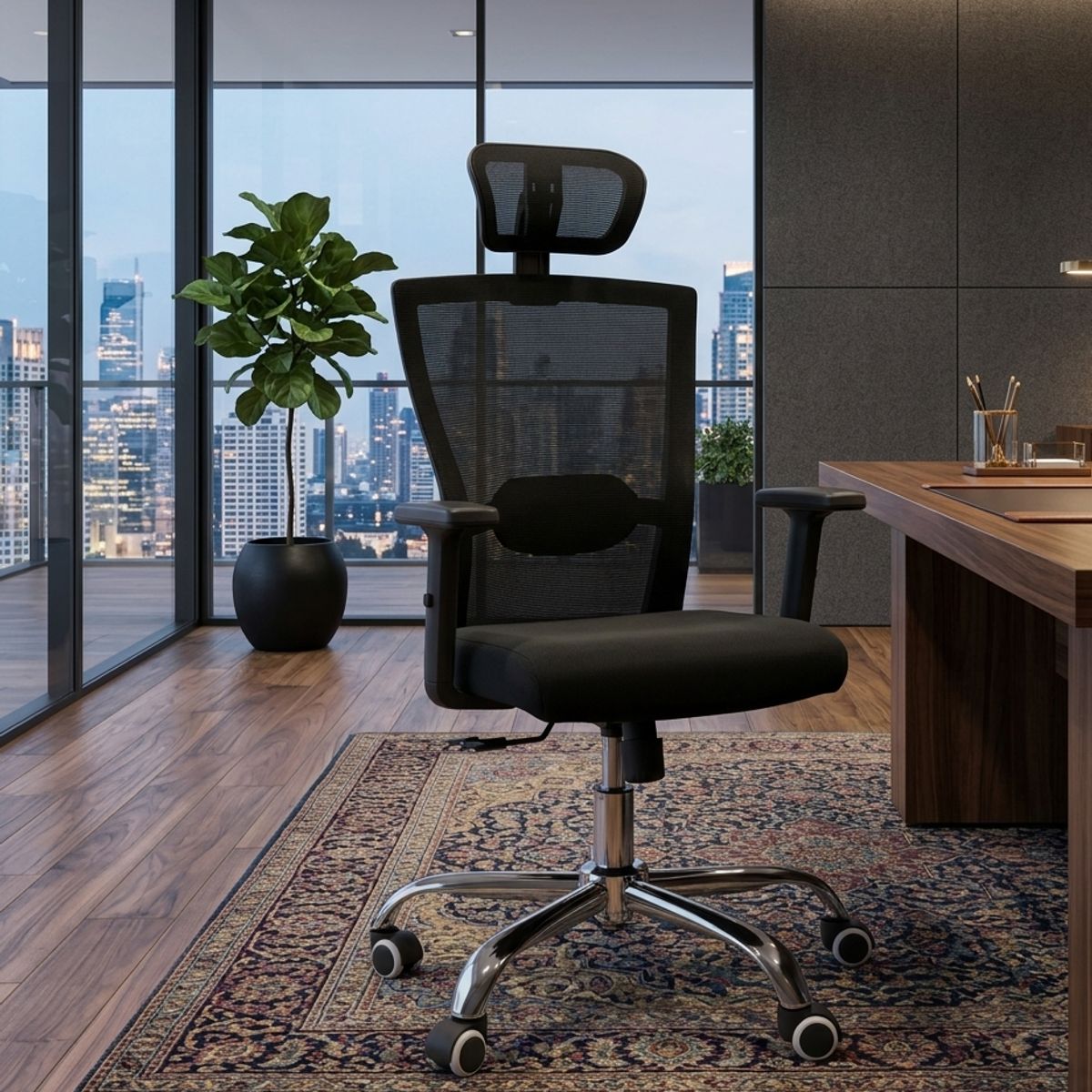 Silla Escritorio Presidencial Cabecero Ajustable Malla Nexus GENERICO ...