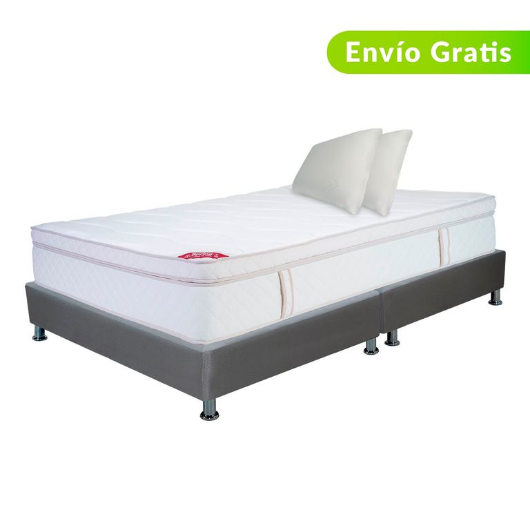 Colchón con Base Cama Doble Firmeza Suave Ortopédico con Pillow ...