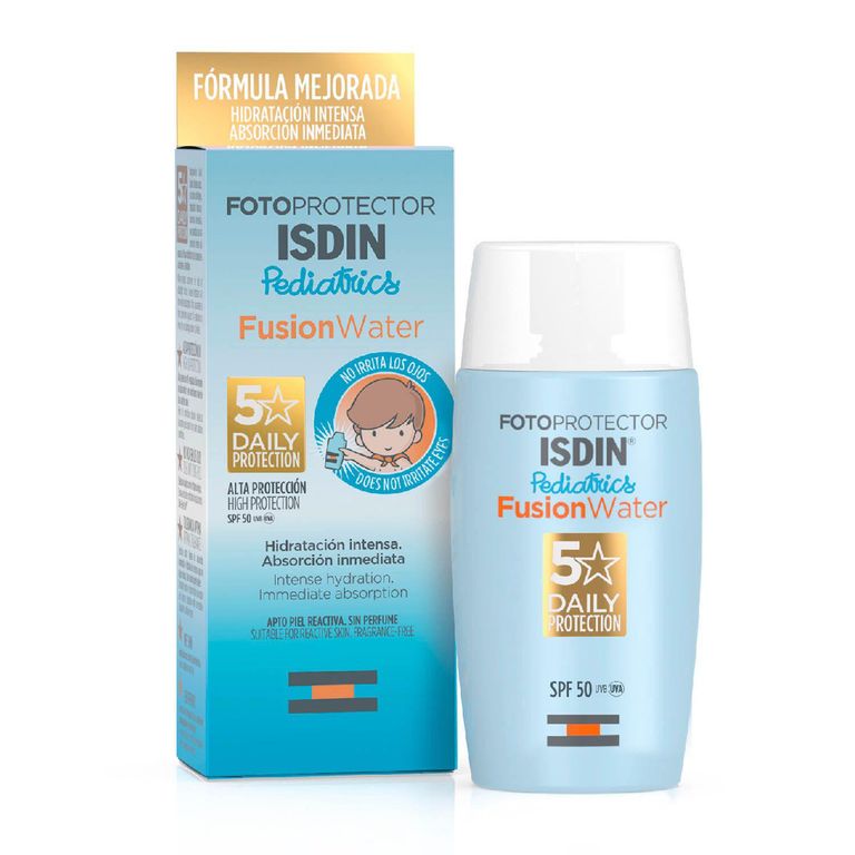 Bloqueador Solar Pediatrico Facial Fusion Water SPF50 Líquido ISDIN 50 ...