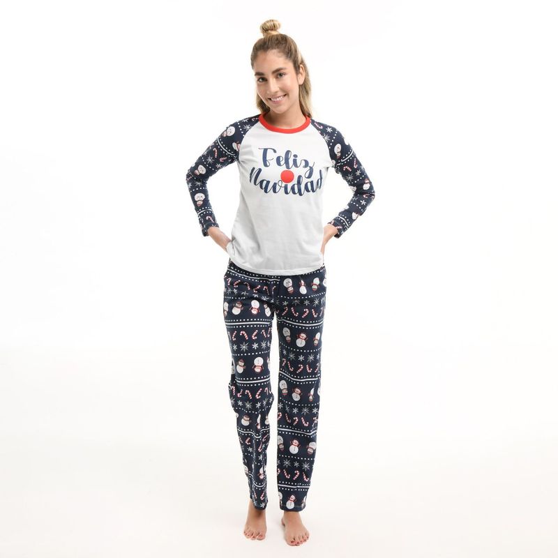 Pijama completa con pantalón Largo Manga larga para Mujer de Algodón ...