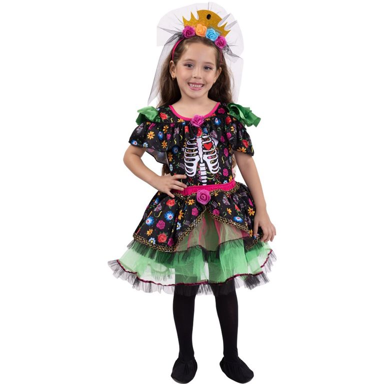 Disfraz infantil Disfraz para niña catrina fantasía terror FANTASTIC ...