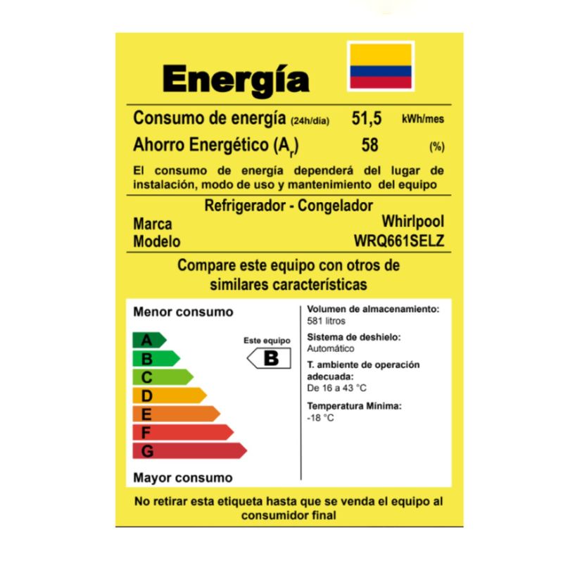 Nevecón Whirlpool French door 581 lt Europeo 4 Puertas Gris WRQ661SELZ ...