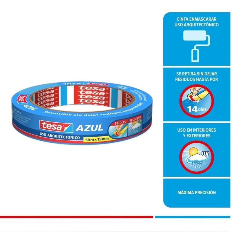 Cinta Enmascarar Azul Interior Exterior Tesa 19 Mm TESA | falabella.com