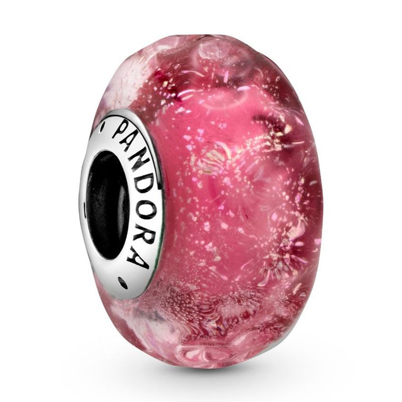 Charm Pandora Murano Rosa Fantasía Ondulado Plata Esterlina PANDORA ...
