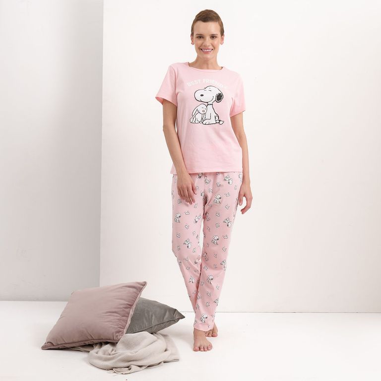 Pijama Completa con pantalón Mujer Largo Manga corta de Algodón Sybilla ...