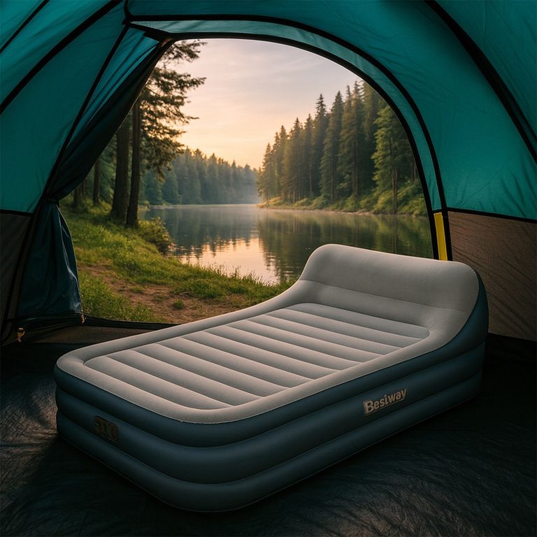 Colchón inflable Bestway: Eléctrico doble con cabecera BESTWAY ...