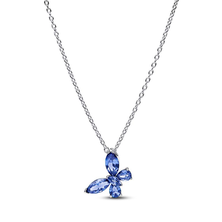 Collar colgante mariposa azul Pandora plata esterlina PANDORA ...