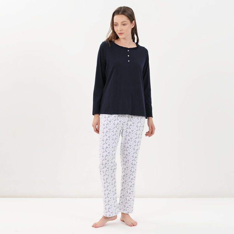 Pijama completa con pantalón Mujer Largo Manga larga Algodón Southland ...
