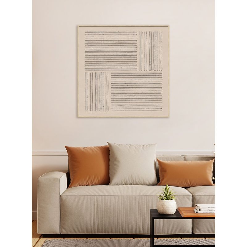 Cuadro Decorativo Abstracto Lineas Relieve 82x82 cm MICA | falabella.com