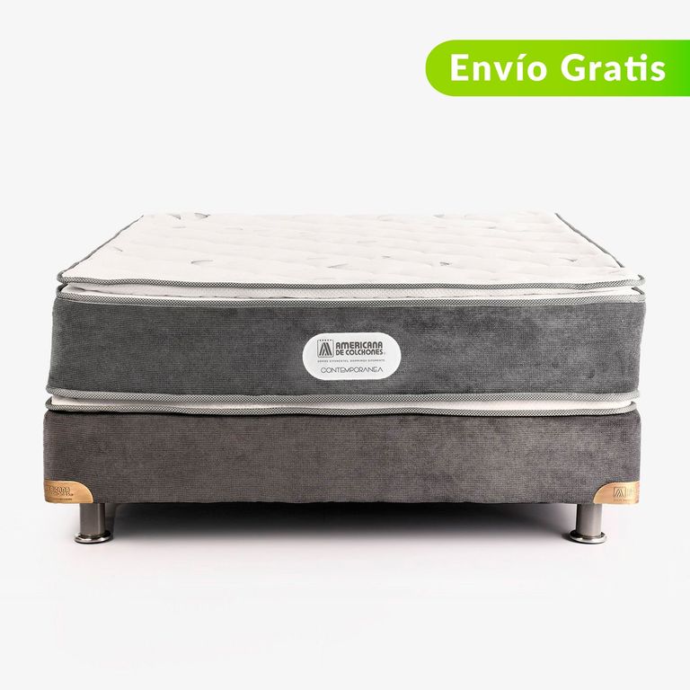 Colchón con Base Cama Sencillo Firme Ortopédico Doble Pillow Resortado ...