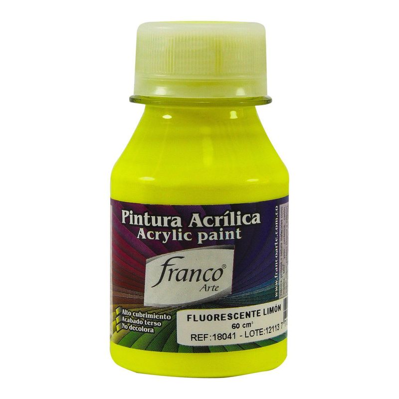 Pintura franco arte acrílica fluorescente limón FRANCO ARTE | falabella.com