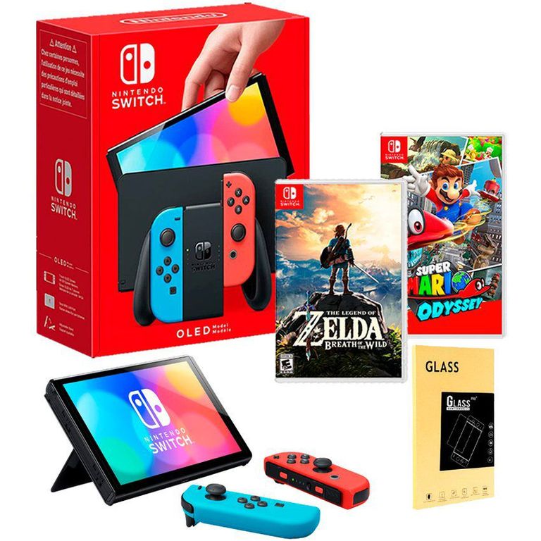Consola Nintendo Switch Oled Neon Mario Odyssey Zelda BOTW Mica ...