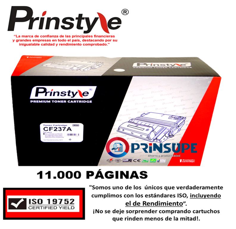 TONER PRINSTYLE 37A CF237A 11.000PÁG. CON CHIP ISO RENDIMIENTO 19752 ...
