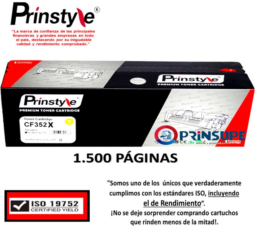 TONER PRINSTYLE 130X CF352X YELLOW 1.500PÁG.ISO DE RENDIMIENTO 19752 ...