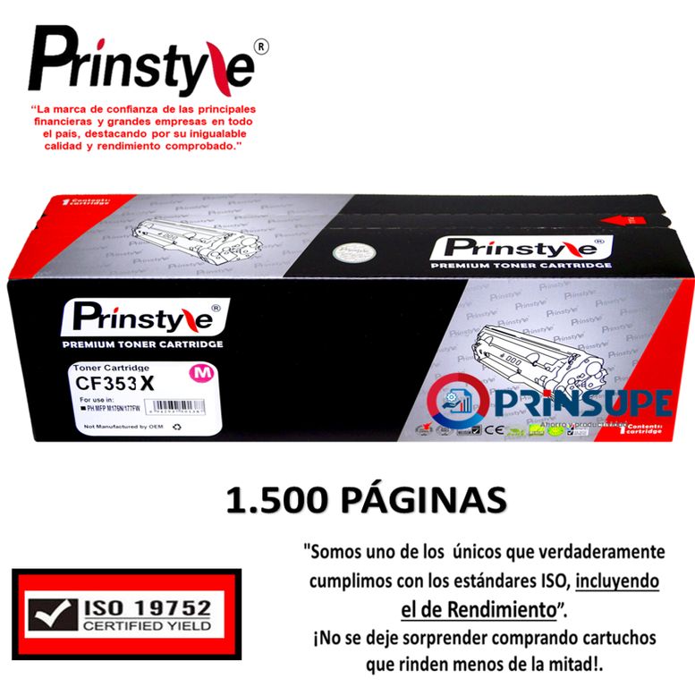 TONER PRINSTYLE 130X CF353X MAGENTA 1.500PÁG. ISO RENDIMIENTO 19752 ...