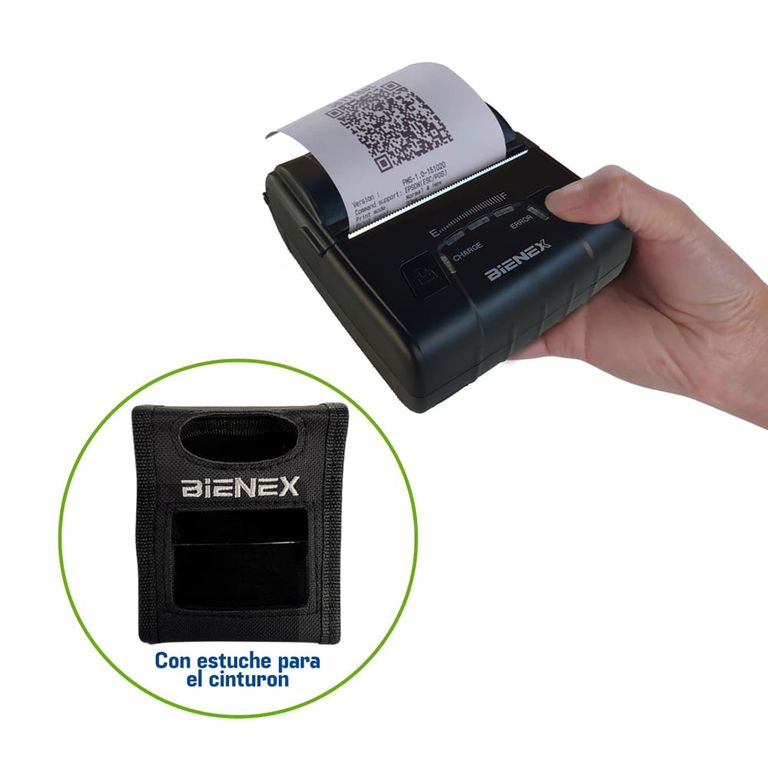 Impresora ticketera térmica Portátil 80mm USB Bluetooth BIENEX ...