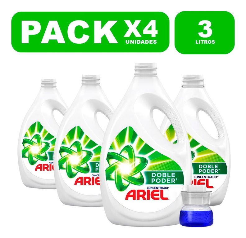 PackX4 Detergente Líquido Ariel Concentrado 3L ARIEL | falabella.com