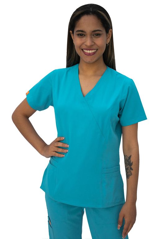 Twelve -conjunto scrub cruzado v - agua marina o turquesa enfermería ...