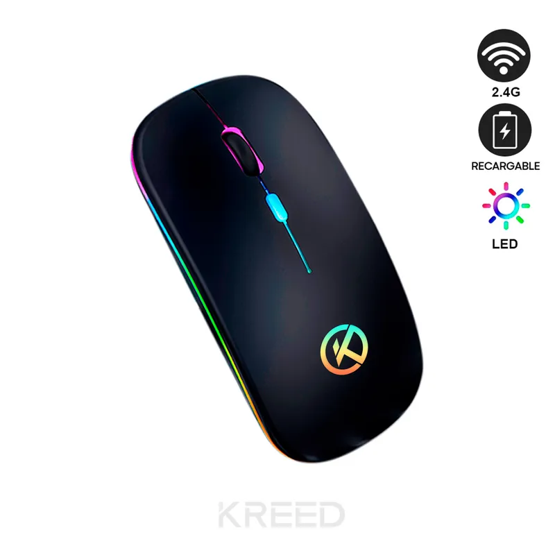 Mouse Inalámbrico Recargable RGB - NEGRO KREED | falabella.com