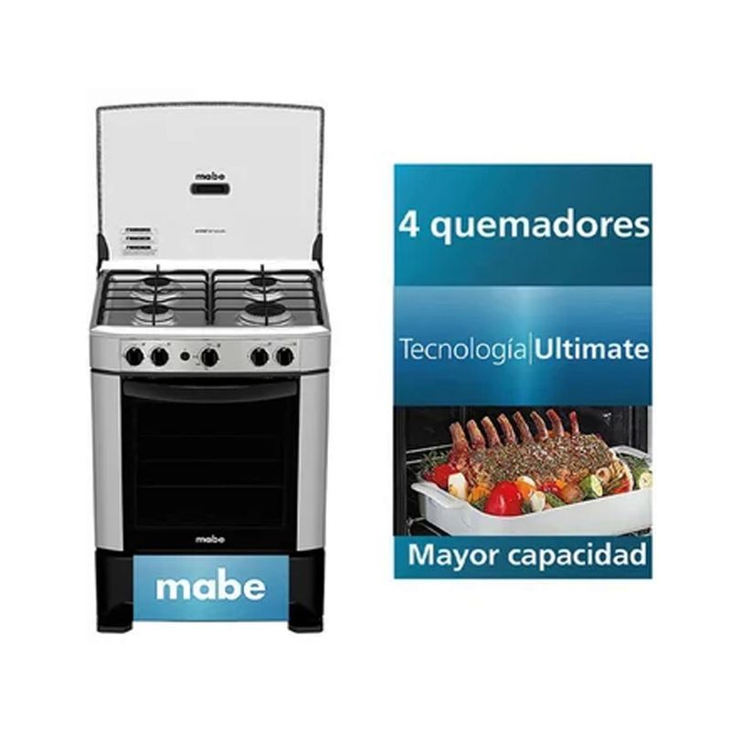 Cocina Mabe a Gas 4 Hornillas Inoxidable CMP6014AG0 Silver MABE ...