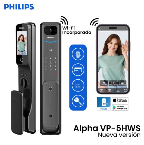 CERRADURA DIGITAL PHILIPS ALPHA VP-5HWS - NUEVA VERSIÓN PHILIPS ...