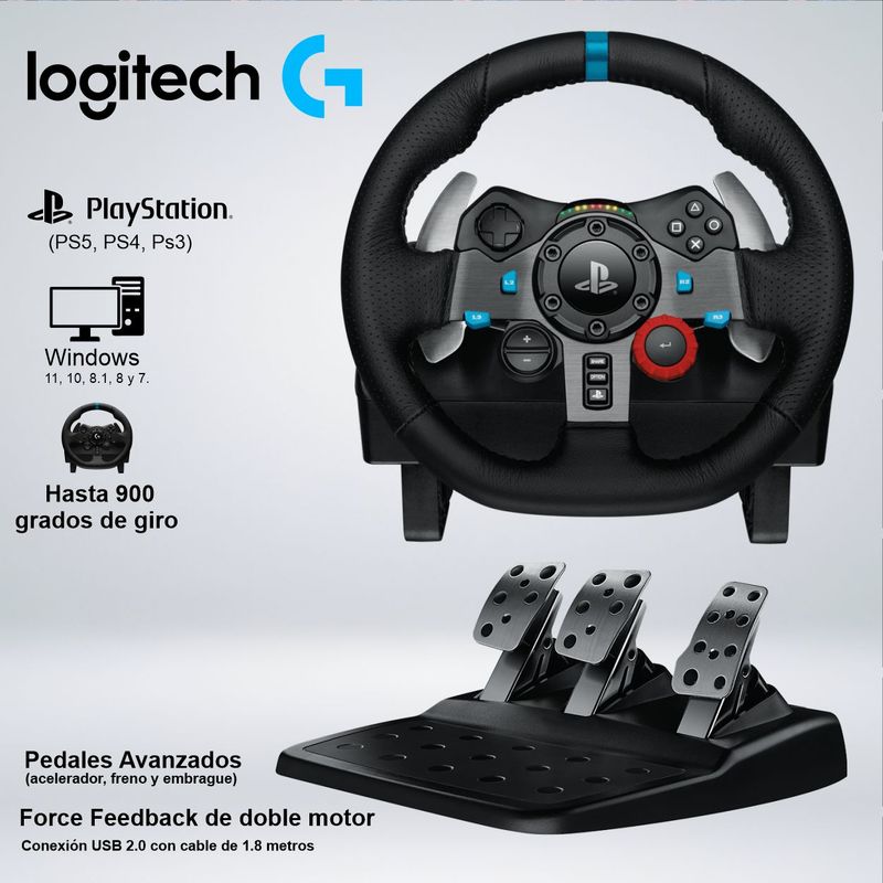 TIMON CON PEDAL DE CARRERAS LOGITECH G29 DRIVING FORCE PS3-PS4-PS5-PC ...