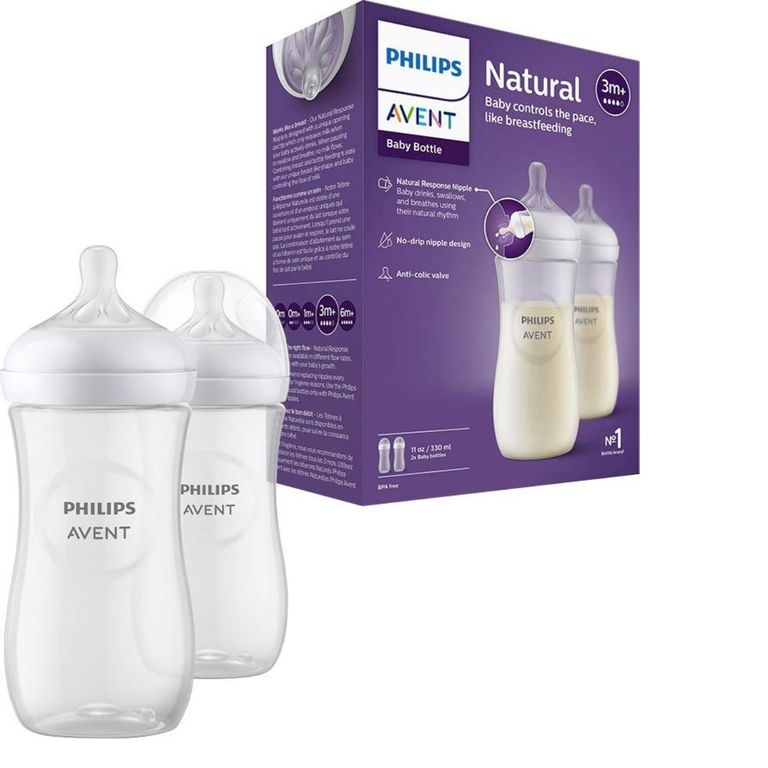 Biberones Avent Natural 330Ml Pack X2 Anticólicos AVENT | falabella.com