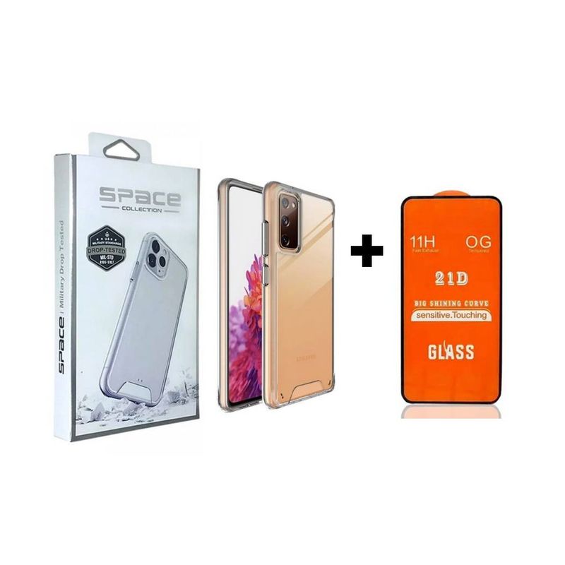 Case Space Drop Y Vidrio Templado para Samsung S20 Fe Transparente SPACE | falabella.com